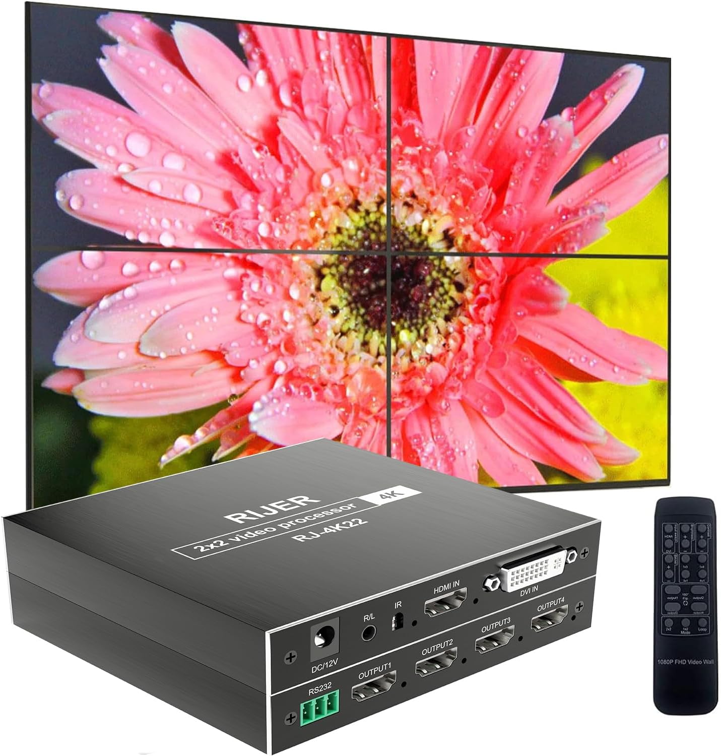 Amazon.com: 4k HDMI Video Wall Controller, HDMI & DVI Support 3840x2160 ...