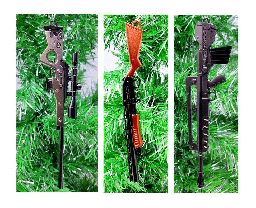 Amazon.com: Hunting Metal Shotgun & Rifle Christmas Ornament Set ...