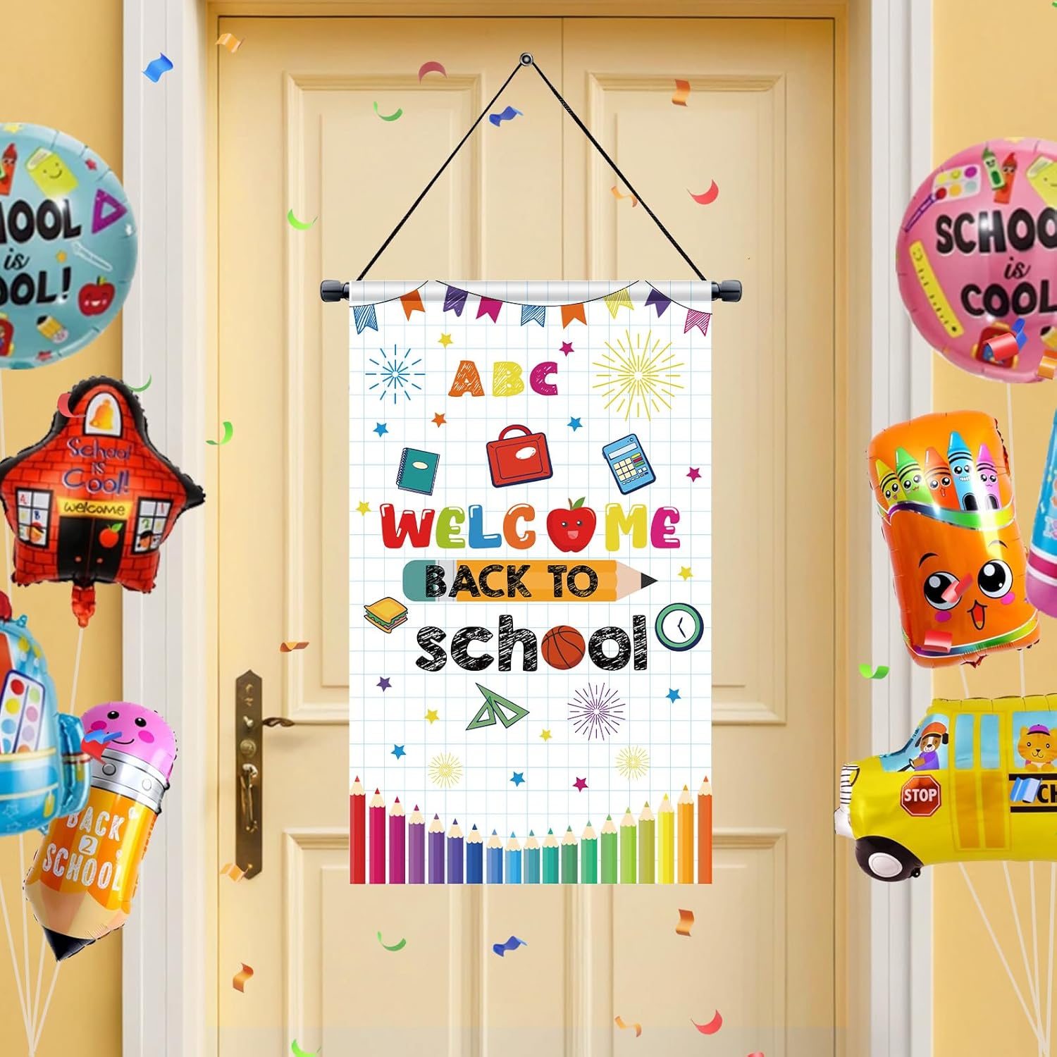 Amazon.com: Welcome Back to School Door Banner Decorations Back to ...