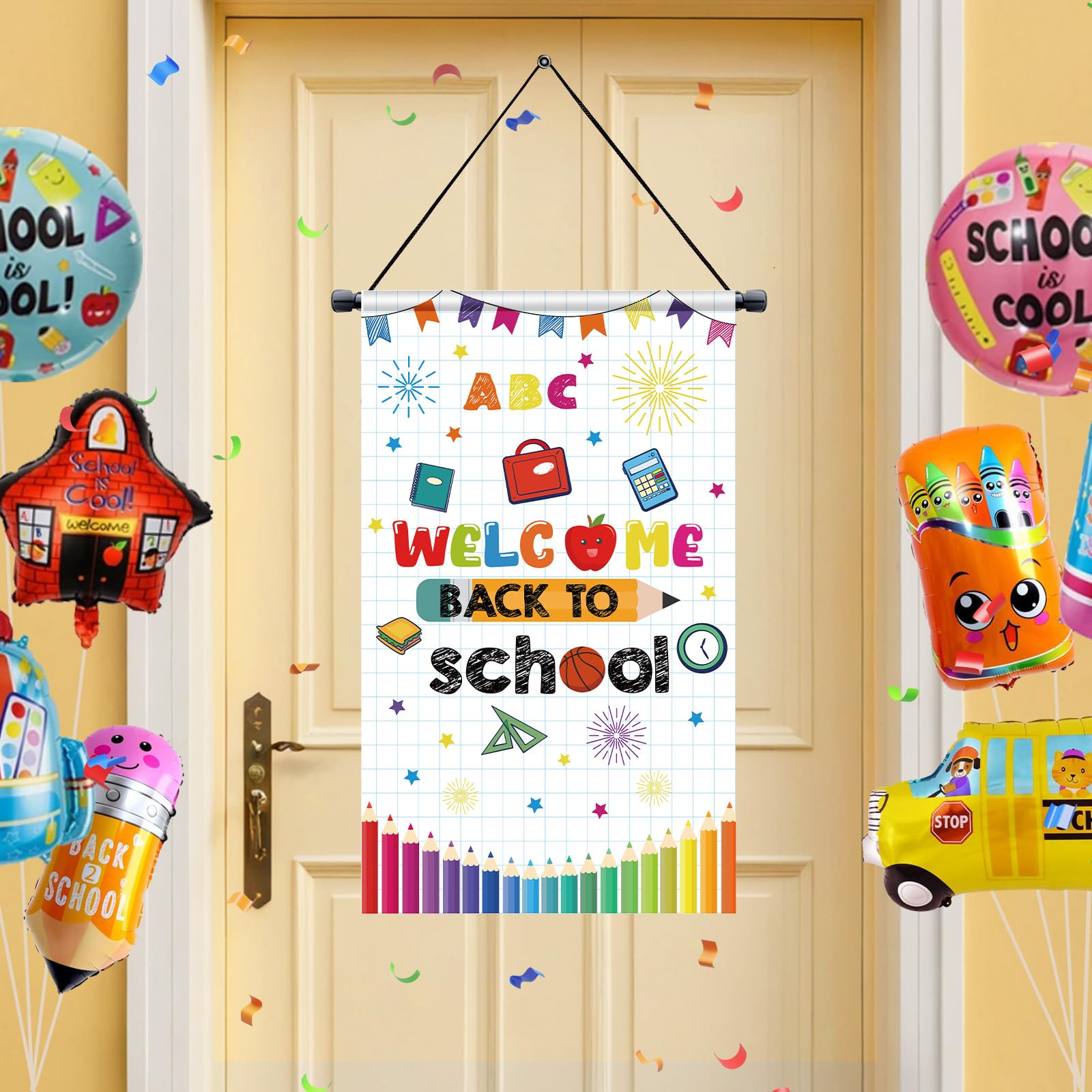 Amazon.com: Welcome Back to School Door Banner Decorations Back to ...