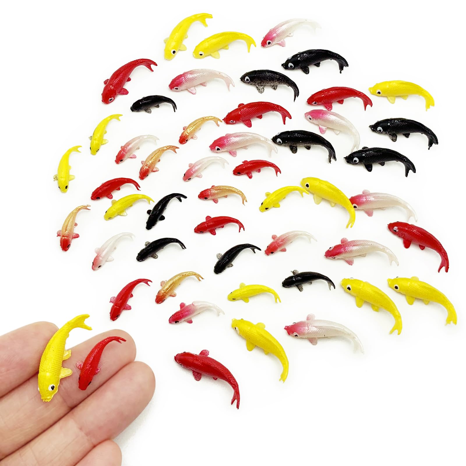 Amazon.com: PrettyLife 50PCS Miniature Koi Fish Tiny Goldfish Figurines ...