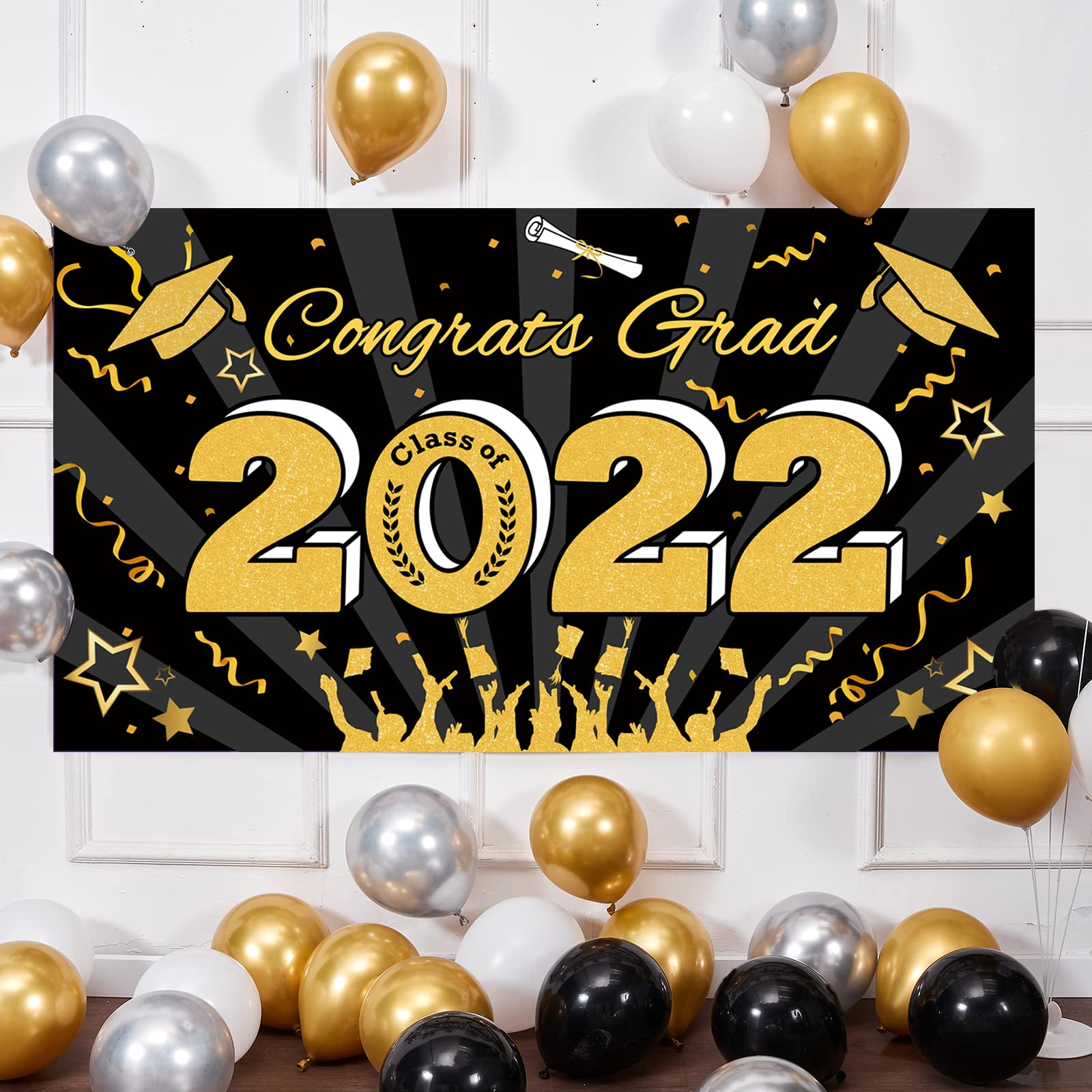 Buy Bunny Chorus Black and Gold Graduation Party Decorations 2022, 71 ...