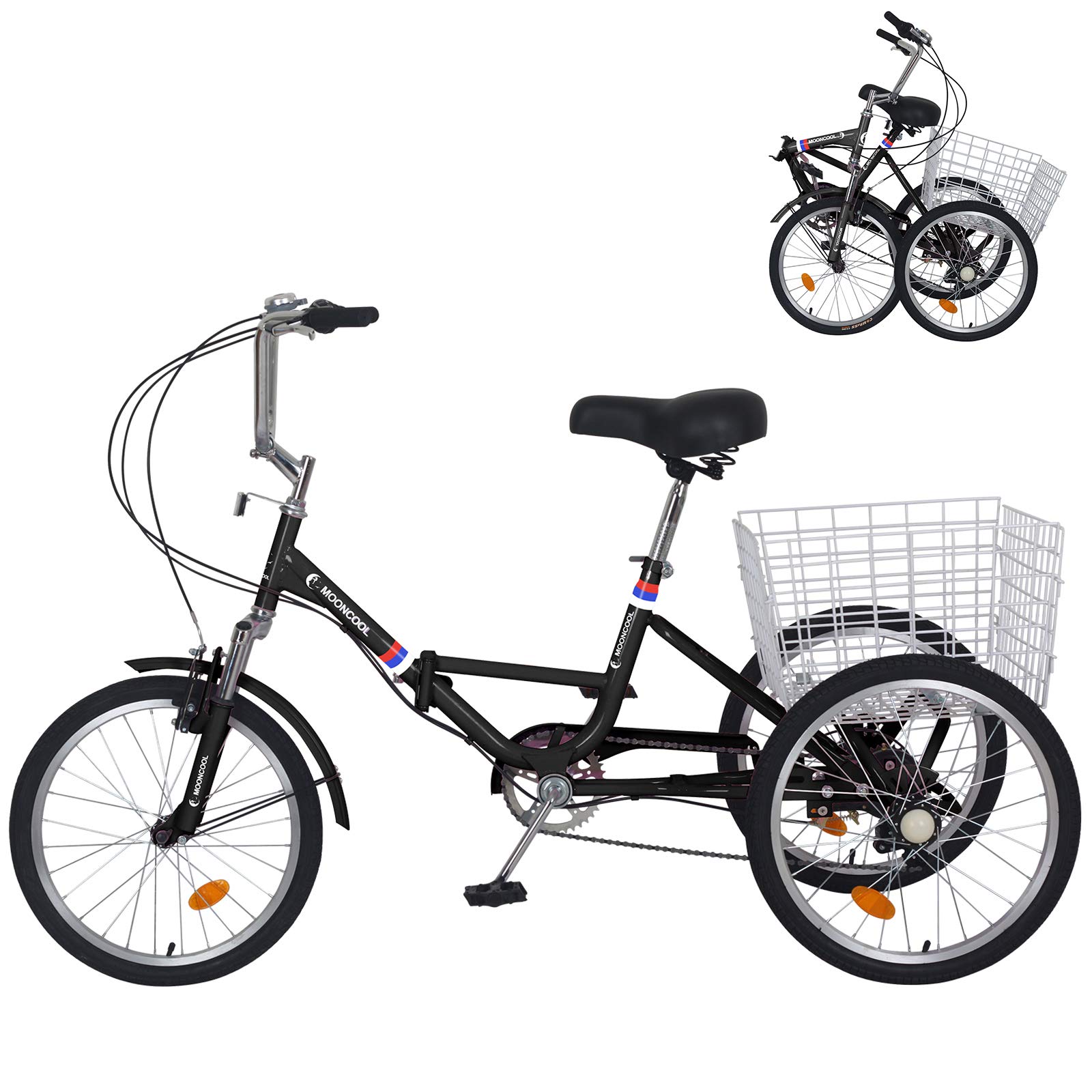 Buy Slsy Adult Folding Tricycles, 7 Speed Folding Adult Trikes, 20 24 ...