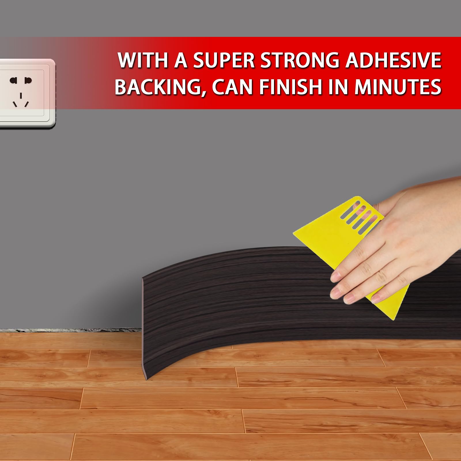 Snapklik.com : FONUNO Vinyl Wall Base Baseboard Molding Trim 4 ...