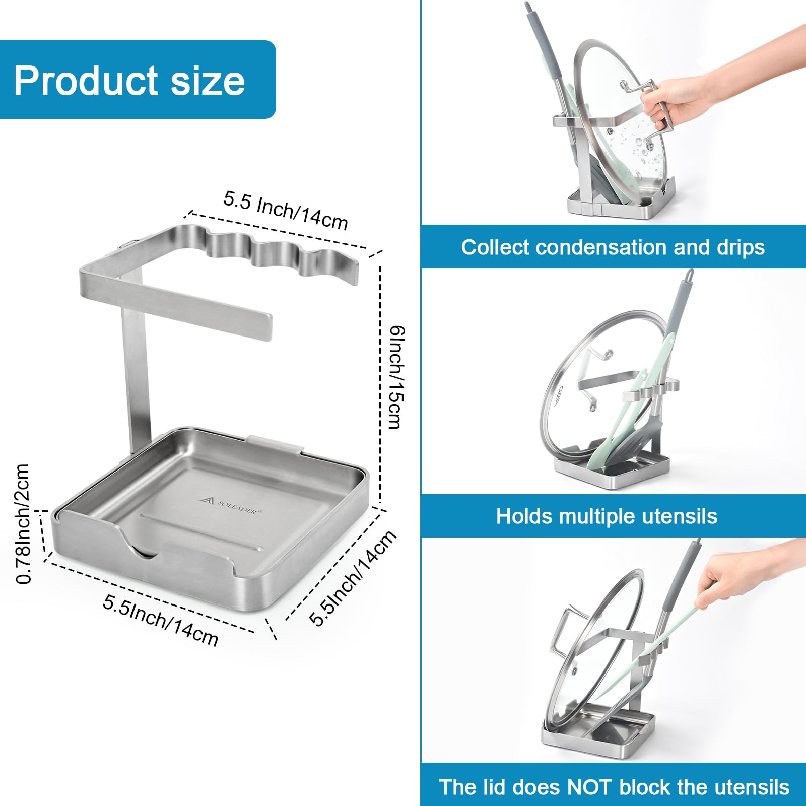 Snapklik.com : SOLEADER Vertical Spoon Rest And Lid Stand For Stove Top ...