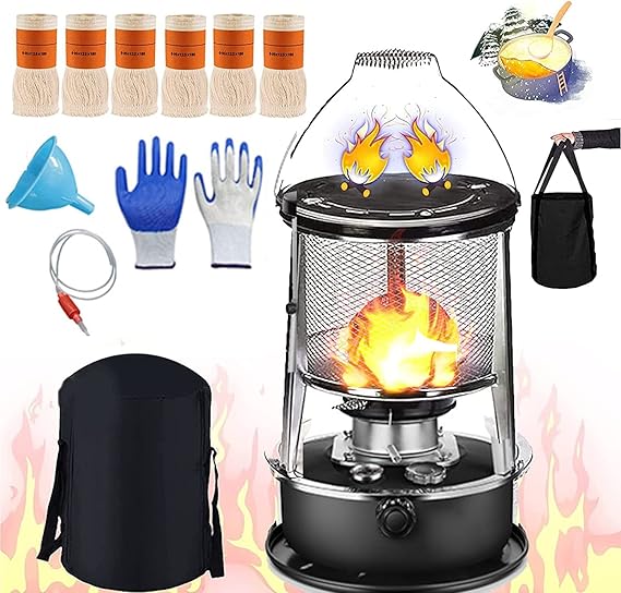 Fotogenkamin inomhus med bärbar väska, 6l fotogenrumsvärmare, mobil ...