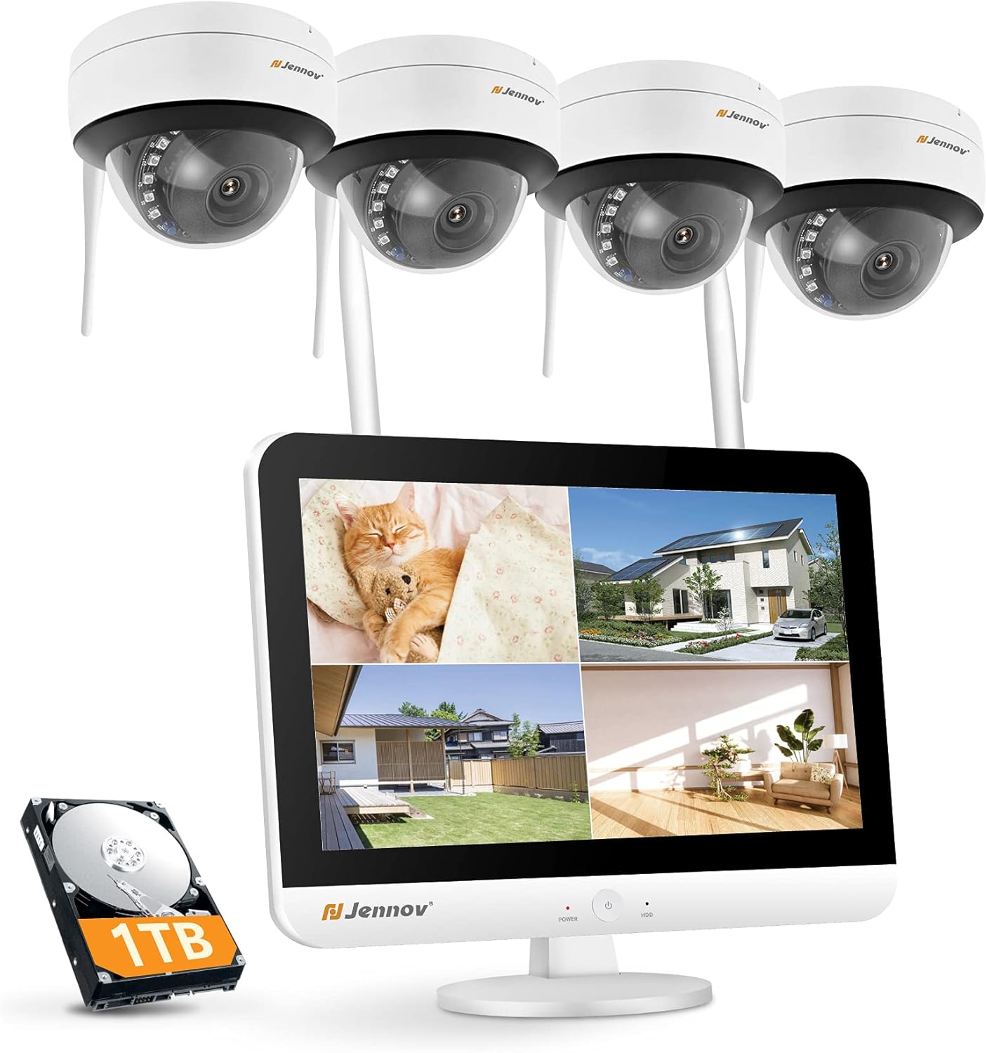 Amazon.co.jp: JENNOV Security Camera, Outdoor, Solar, 130° Ultra Wide ...