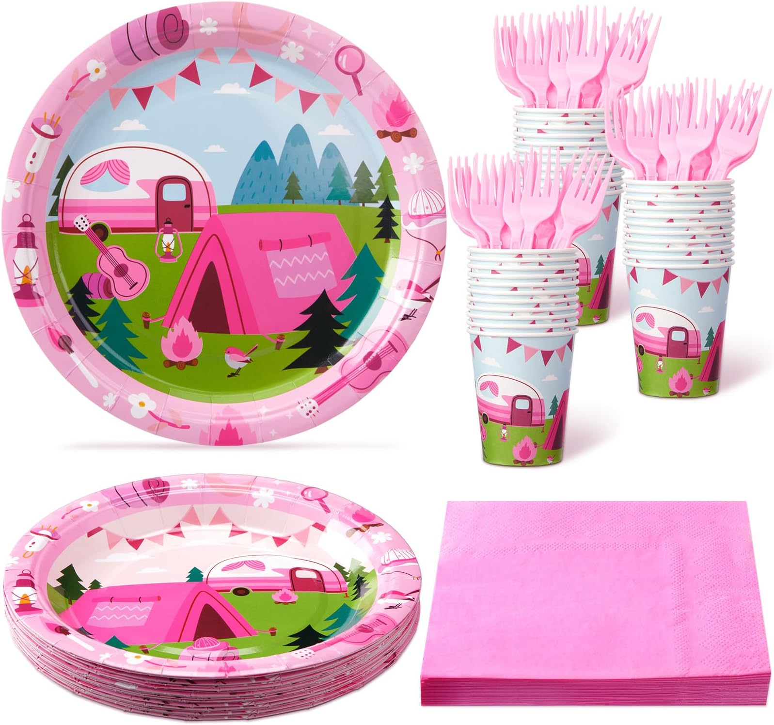 Amazon.com: Zubebe 120 Pcs Penguin Birthday Party Disposable Tableware ...