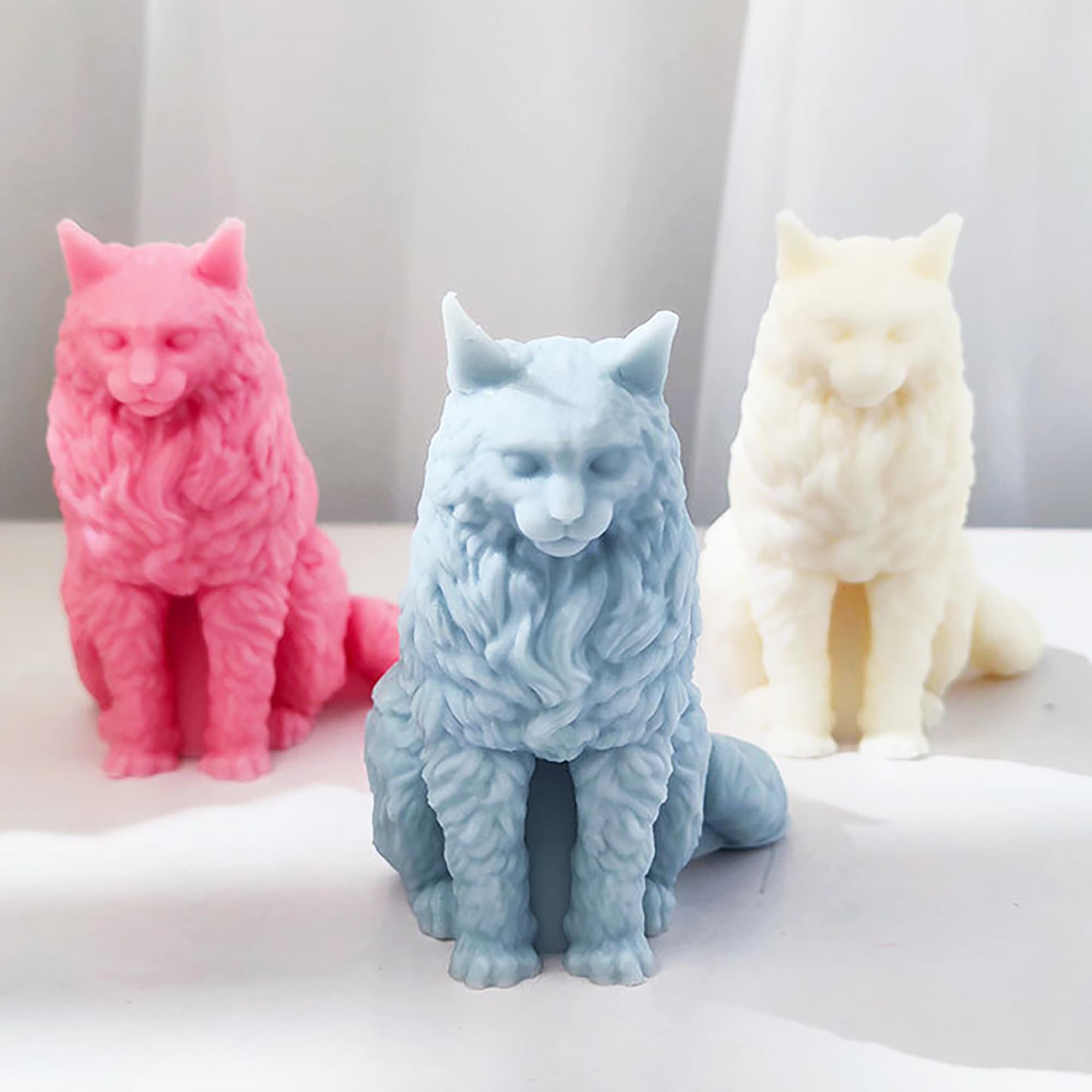Amazon.com: 3D Cat Mold Cat Candle Mold Animal Mold Cat Resin Casting ...