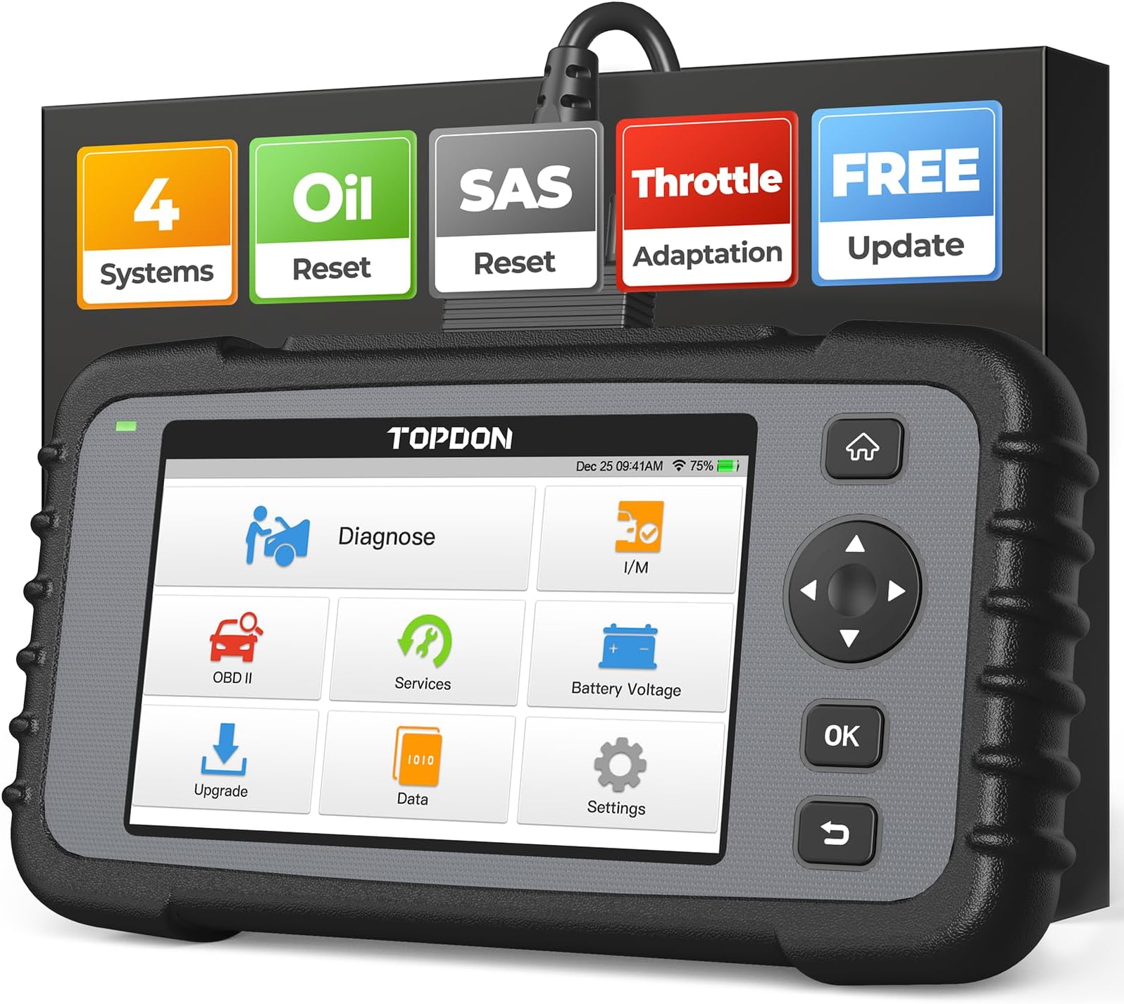 TOPDON OBD2 Code reader Scanner ArtiDiag500, Engine ABS SRS ...