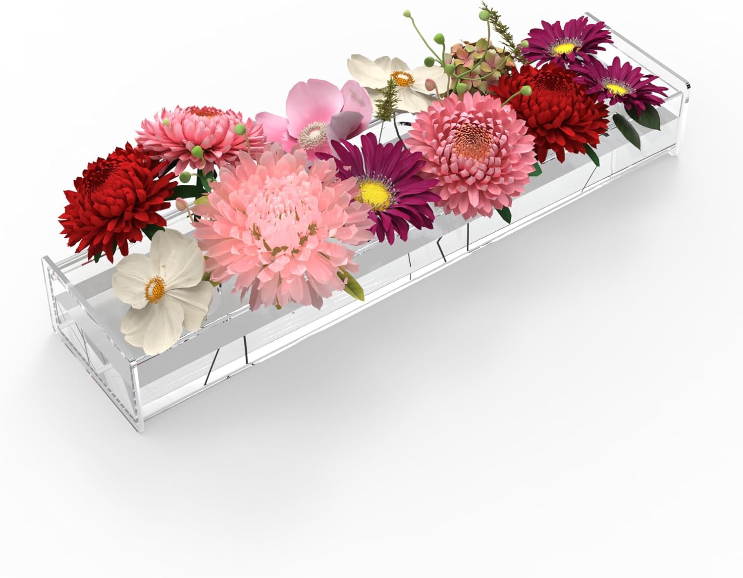 Amazon.com: 1Pcs Acrylic Flower Vase - Long Rectangular Vase - Acrylic ...