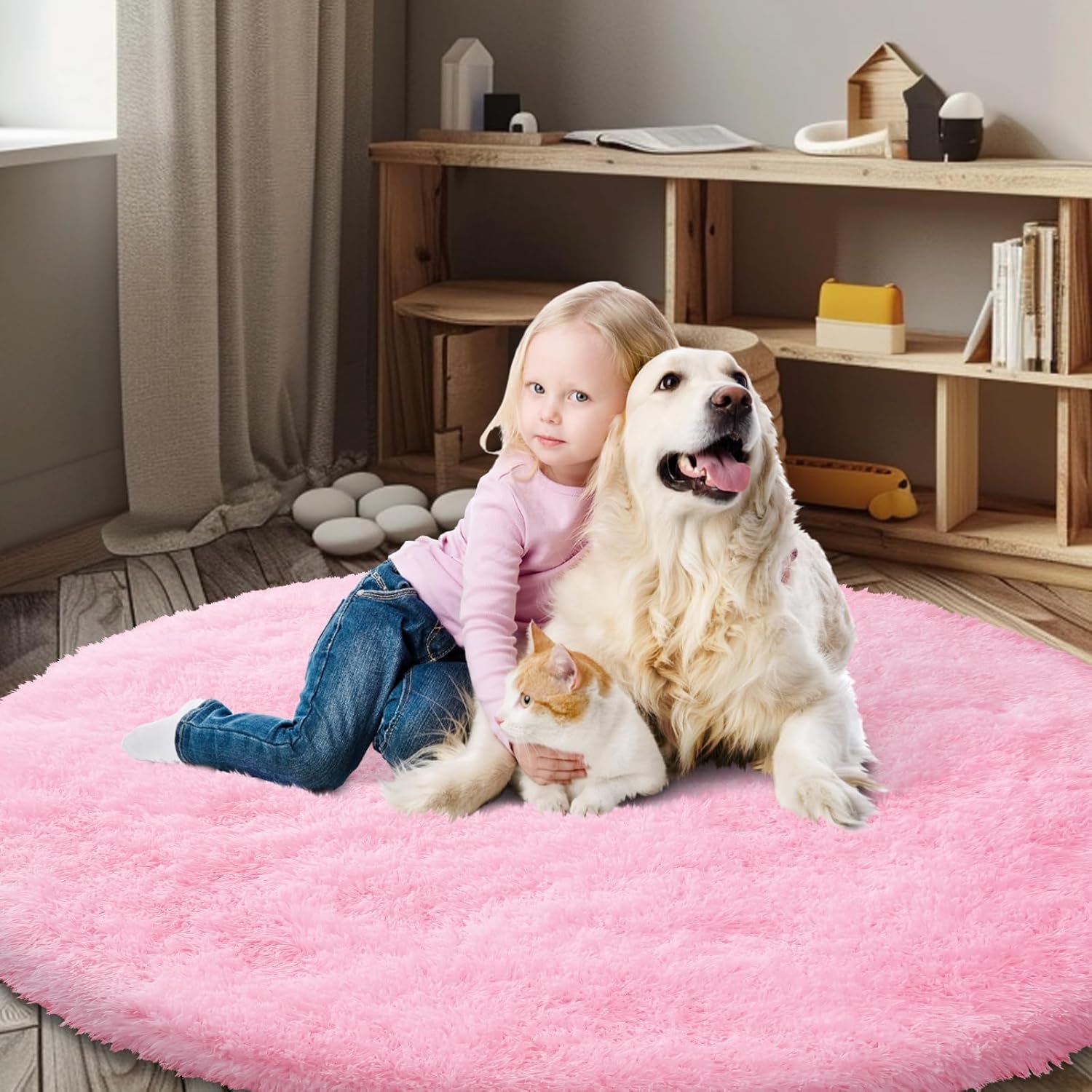 Amazon.com: Super Soft Circle Rugs for Girls Princess Castle Toddlers ...