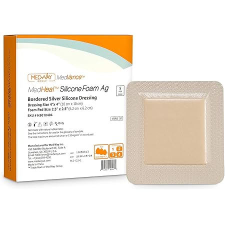 Amazon.com: Silver Foam Ag Sterile Highly Absorbent Antibacterial ...