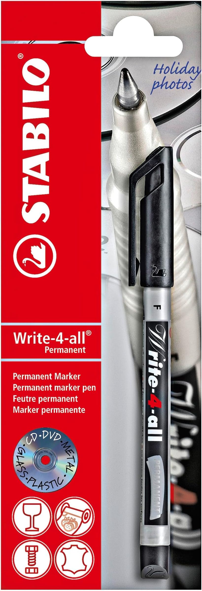 STABILO Write-4-all - Permanent Marker Pen - Fine - Pack of 1 - Black ...