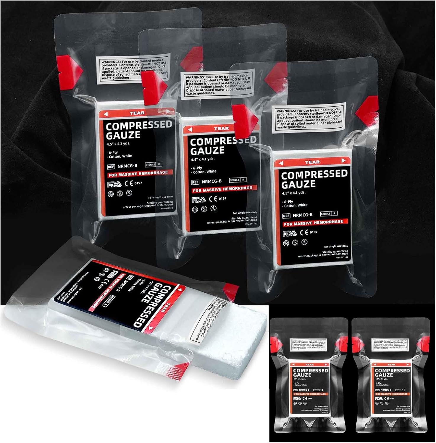 Amazon.com: Sterile Compressed Gauze for Wound Packing, Emergency ...