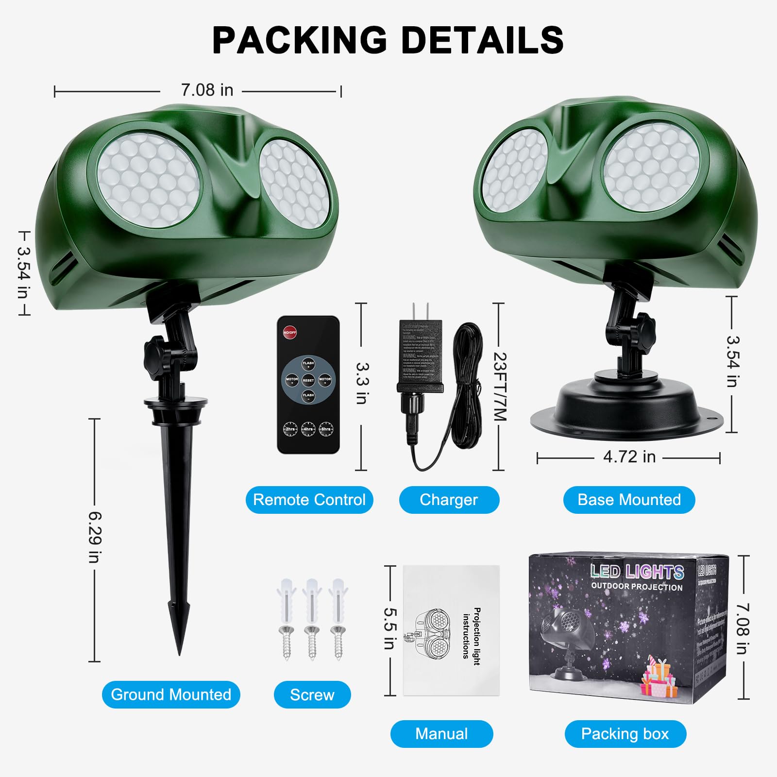 Snapklik.com : Snowflake Projector Lights Outdoor, Christmas Owl Shape ...