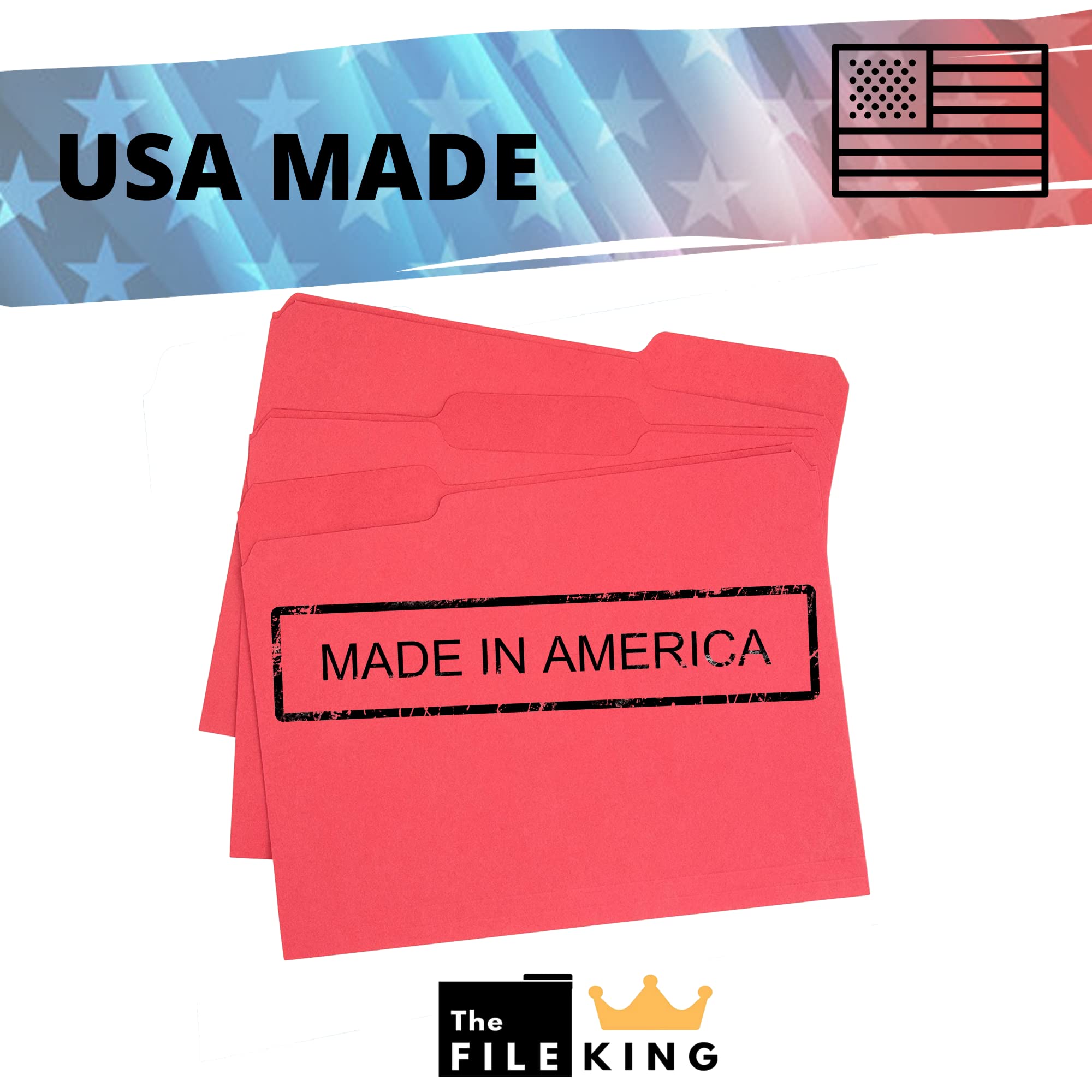 Snapklik.com : 1/3 Cut Red File Folders Letter Size - 100 Pack Colored ...