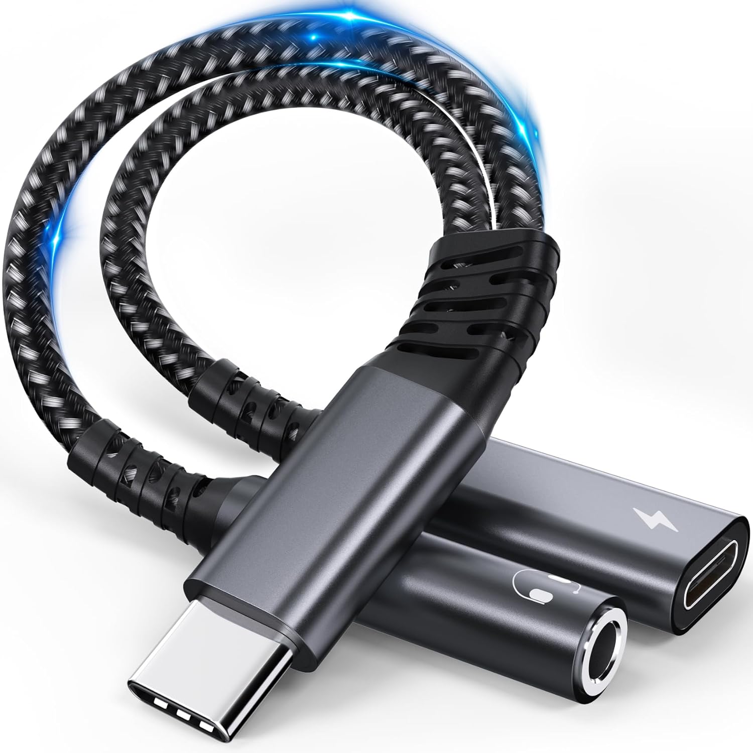 USB C to Jack Adapter and Charging - 2 in 1 Type C to 3.5 mm Aux ...