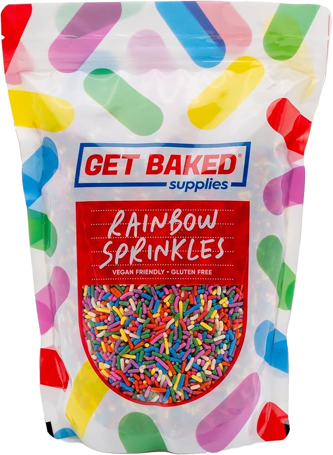 GET BAKED® Rainbow Sprinkles | Genuine American Sprinkles | 500g ...