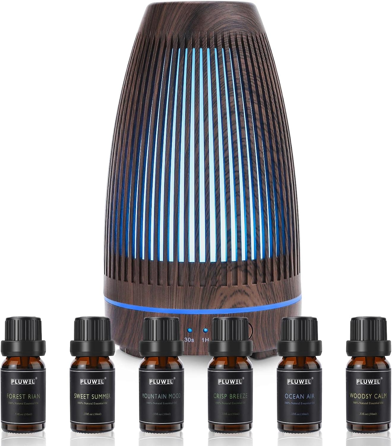 Amazon.com: PLUWEL Aroma Diffuser with Essential Oils Set,7 Colorful ...