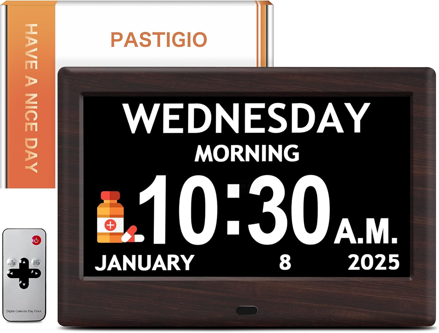 7'' Digital Clocks, 12 Reminders & 6 Alarms, Dementia Clock with Date ...