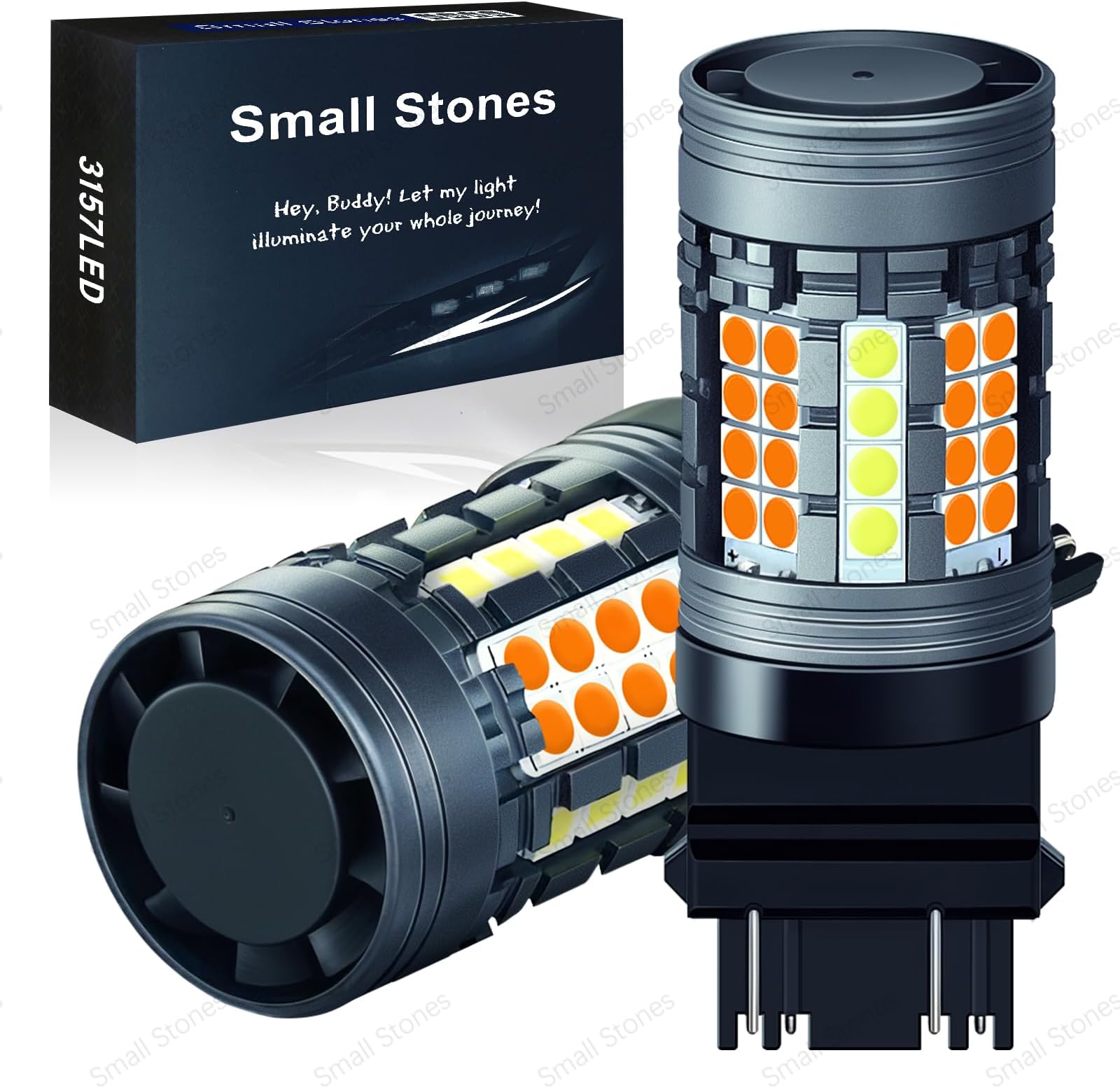 Amazon.com: Small Stones 2PCS 3157 LED Bulb T25 3157A 3057 3457 4157 ...
