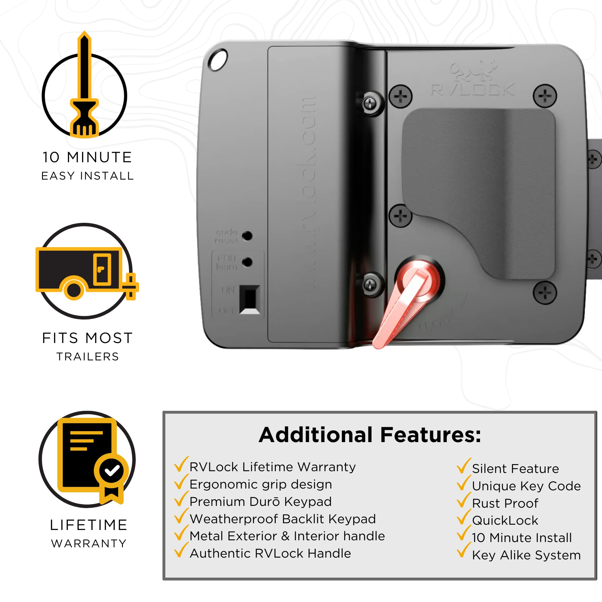 Snapklik.com : RVLOCK V4 RV Door Lock Replacement Keyless Entry Keypad