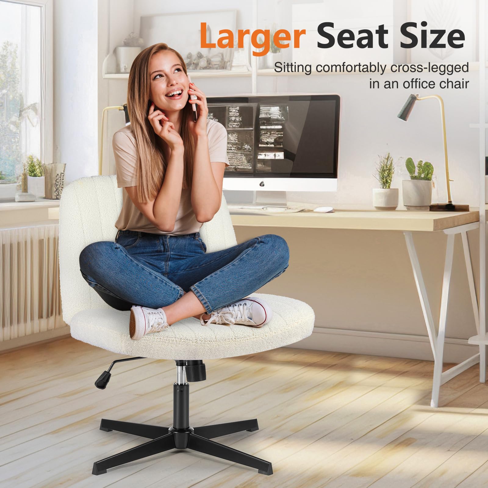 Snapklik.com : Office Chair No Wheels - Armless Desk Chair No Wheels ...