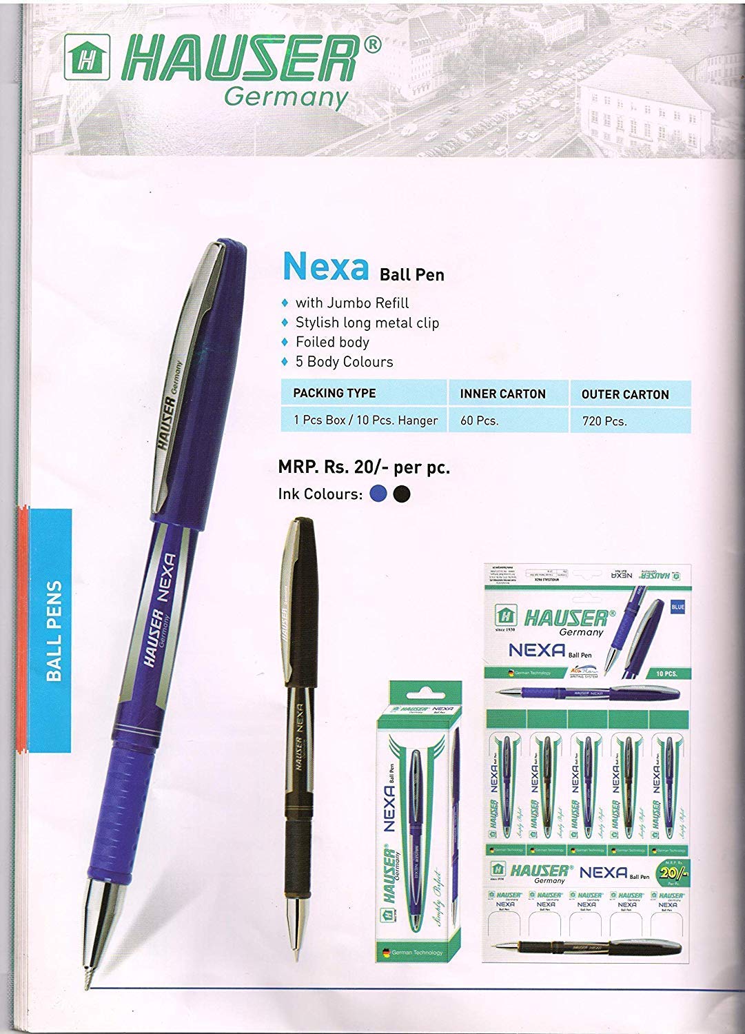 KarK Enterprises Hauser Nexa Blue Ball Pen (10 Pens) : Amazon.in ...