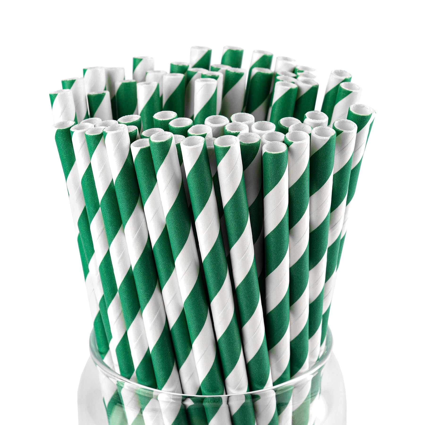 Amazon.com: PakTalk [100 Pack] Green Straws, Disposable Christmas Green ...
