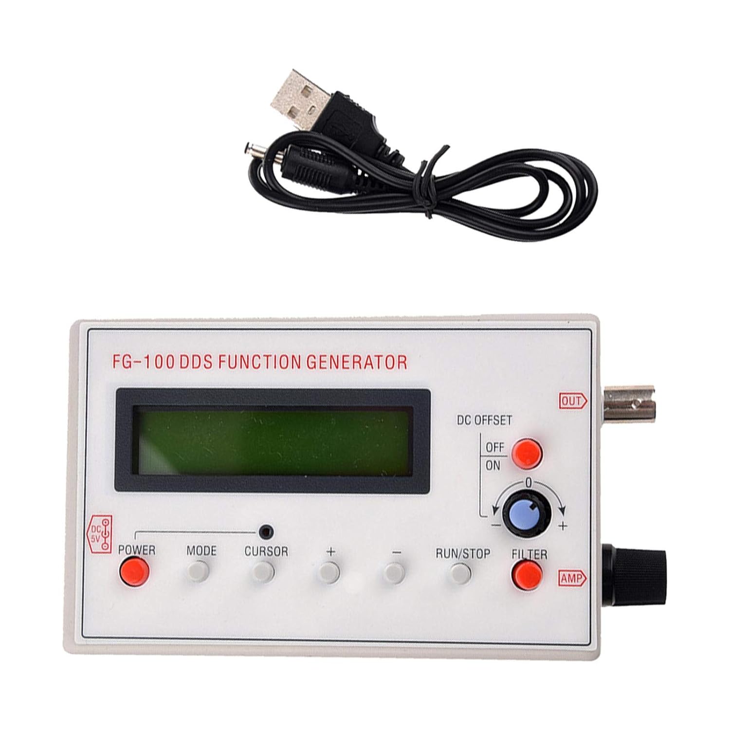 FG‑100 DDS Functional Signal Generator, 1HZ-500KHZ Frequency Meter Signal Source Module ...
