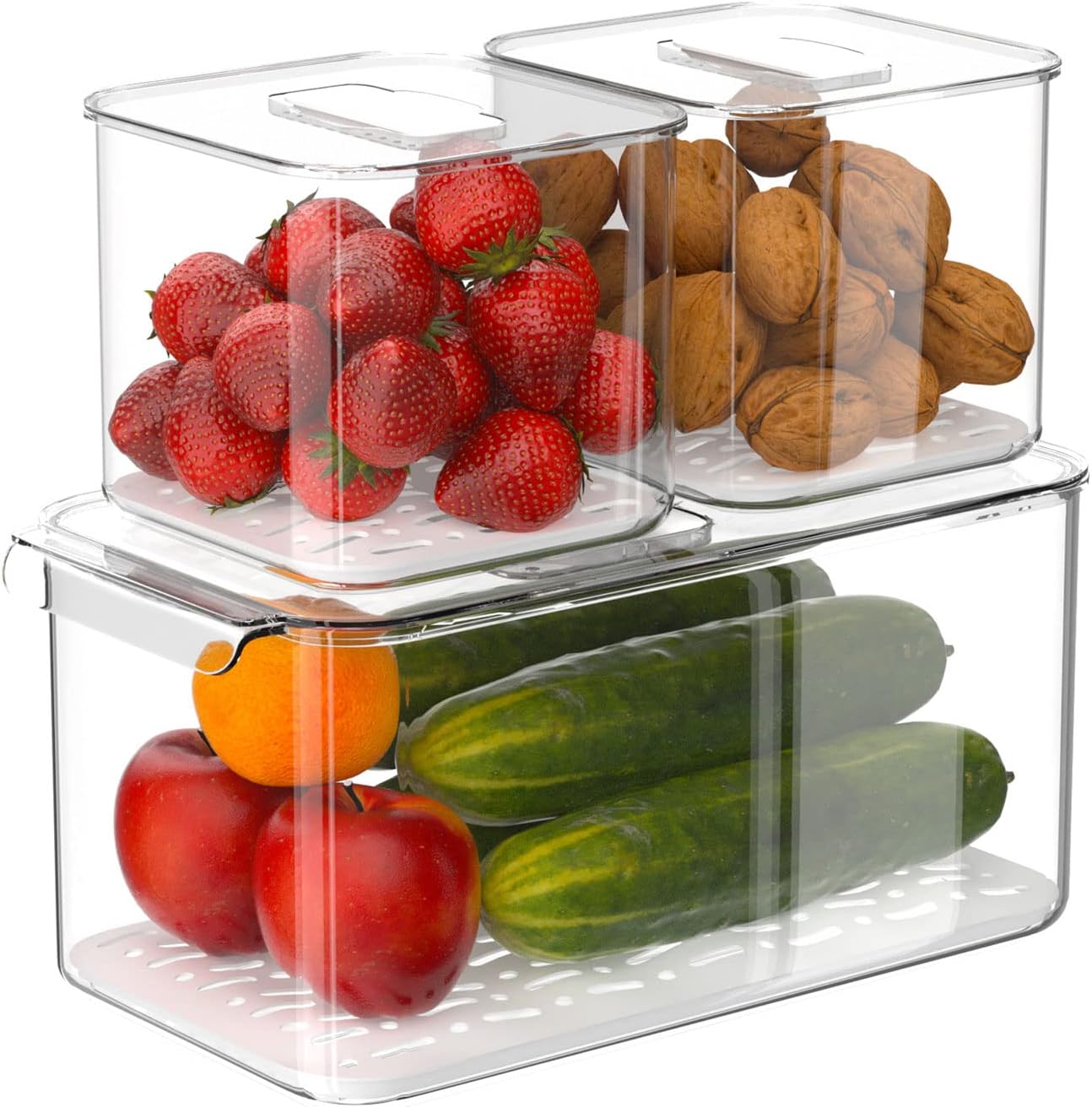 Amazon.com: GEDLIRE Produce Saver Containers for Refrigerator 3 Pack ...
