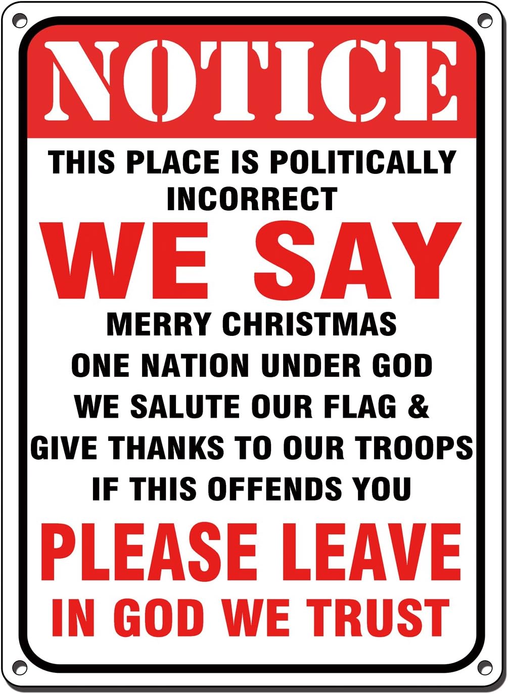 Amazon.com: ICObuty This Place is Politically Incorrect Sign Reflective ...