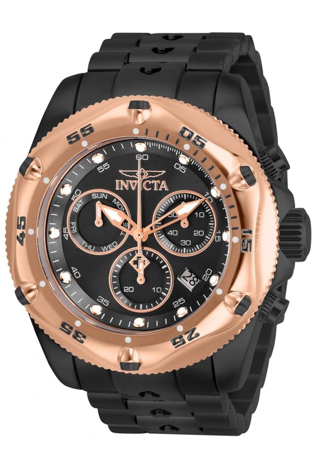 Invicta Stainless Steel Pro Diver Chronograph Black Dial Analog Watch ...
