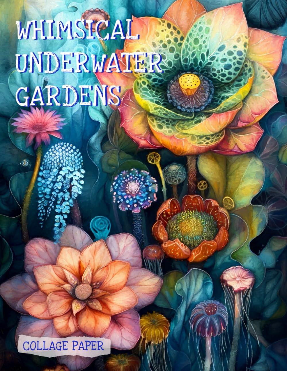Whimsical Underwater Gardens Collage Paper: 25 Unique Colorful Sheets ...