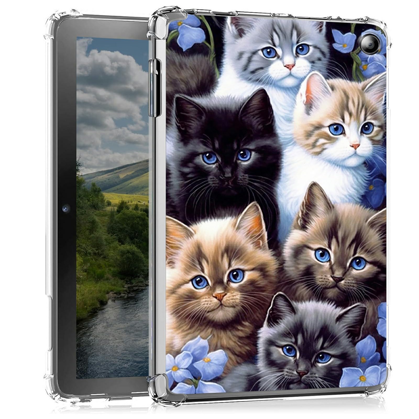 Amazon.com: BEOTIWAD Cute Cats Clear Tablet Case for 10.1" Amazon Fire ...