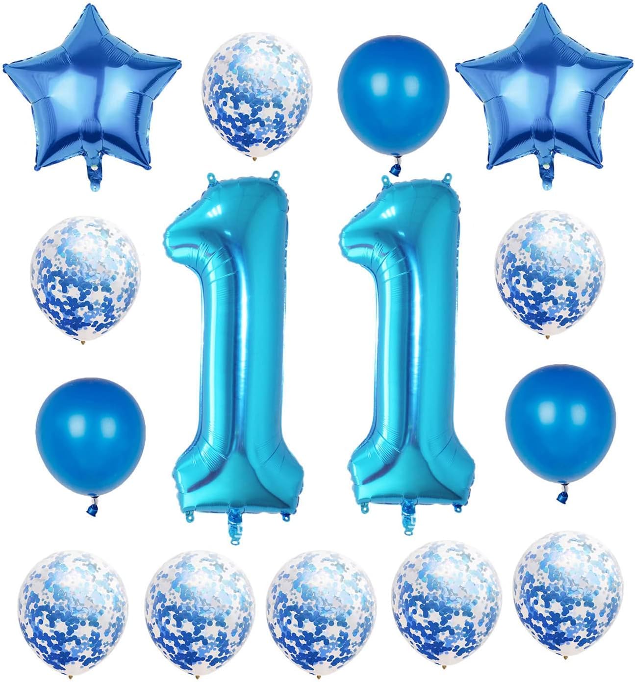 11th Birthday Decorations Party Supplies,Blue Number 11 Balloon,40 Inch ...
