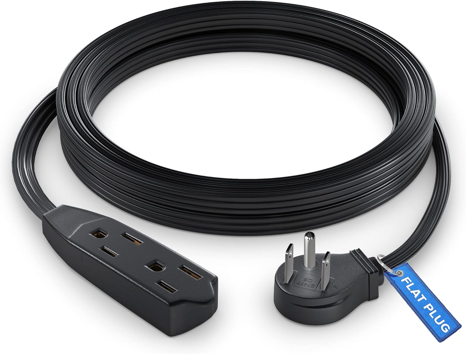 Maximm Extension Cord 6 Feet Flat Plug/Wire, Multi Outlet - 3 Prong ...