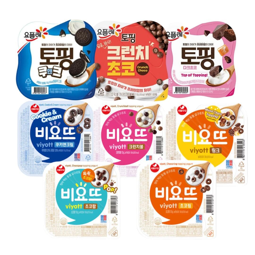 Amazon | 韓国ヨーグルト ビヨット×3種類＋トッピン×3種類(味はランダム) 韓国食品 乳製品 人気 珍しい 発酵 食品 乳製品 韓国 ...