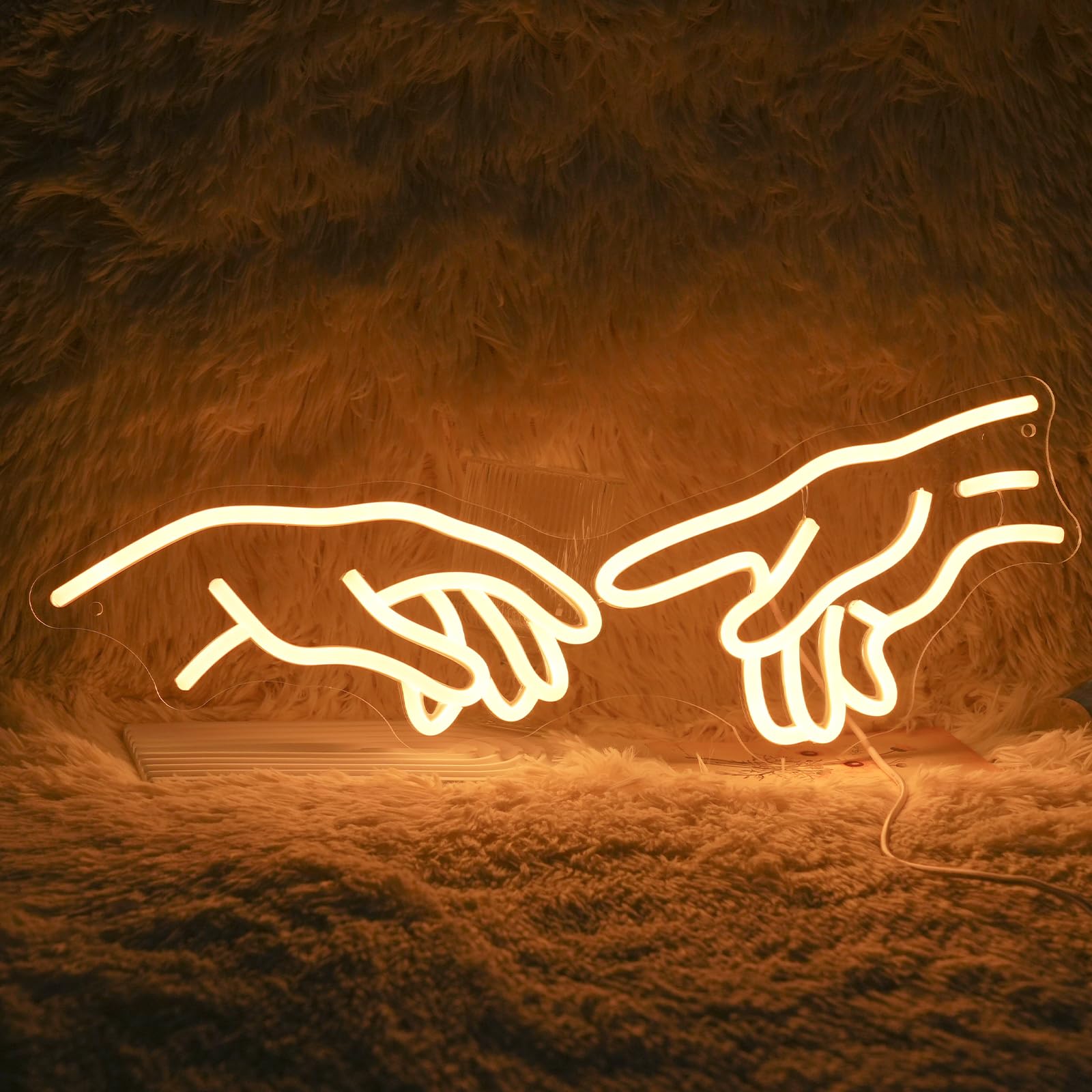 Snapklik.com : Hands Of God Neon Sign, Gesture Neon Sign For Wall Decor ...
