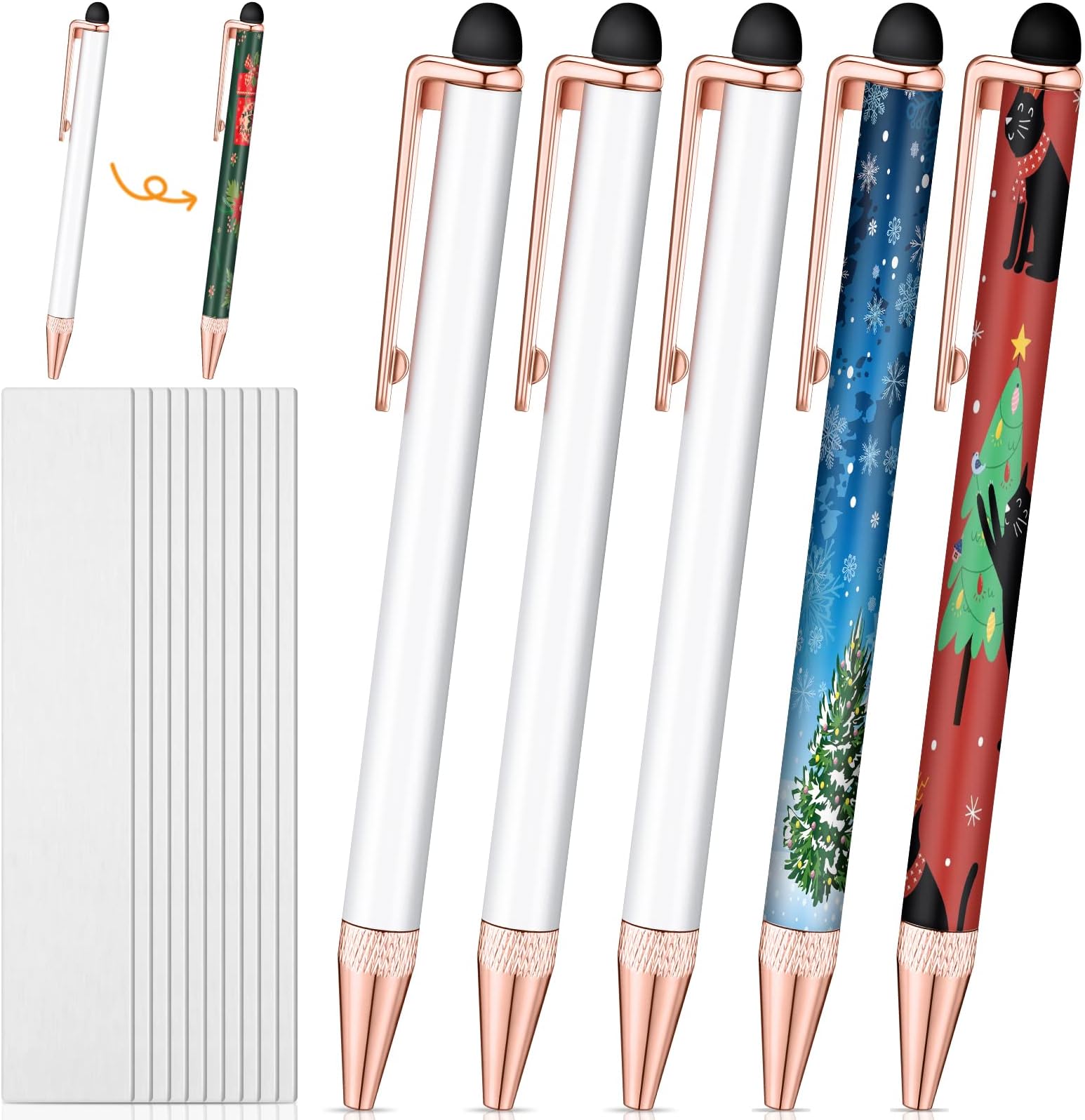 Amazon.com : 5 Pcs Sublimation Pens Stylus Pen Blank Heat Transfer Pen ...