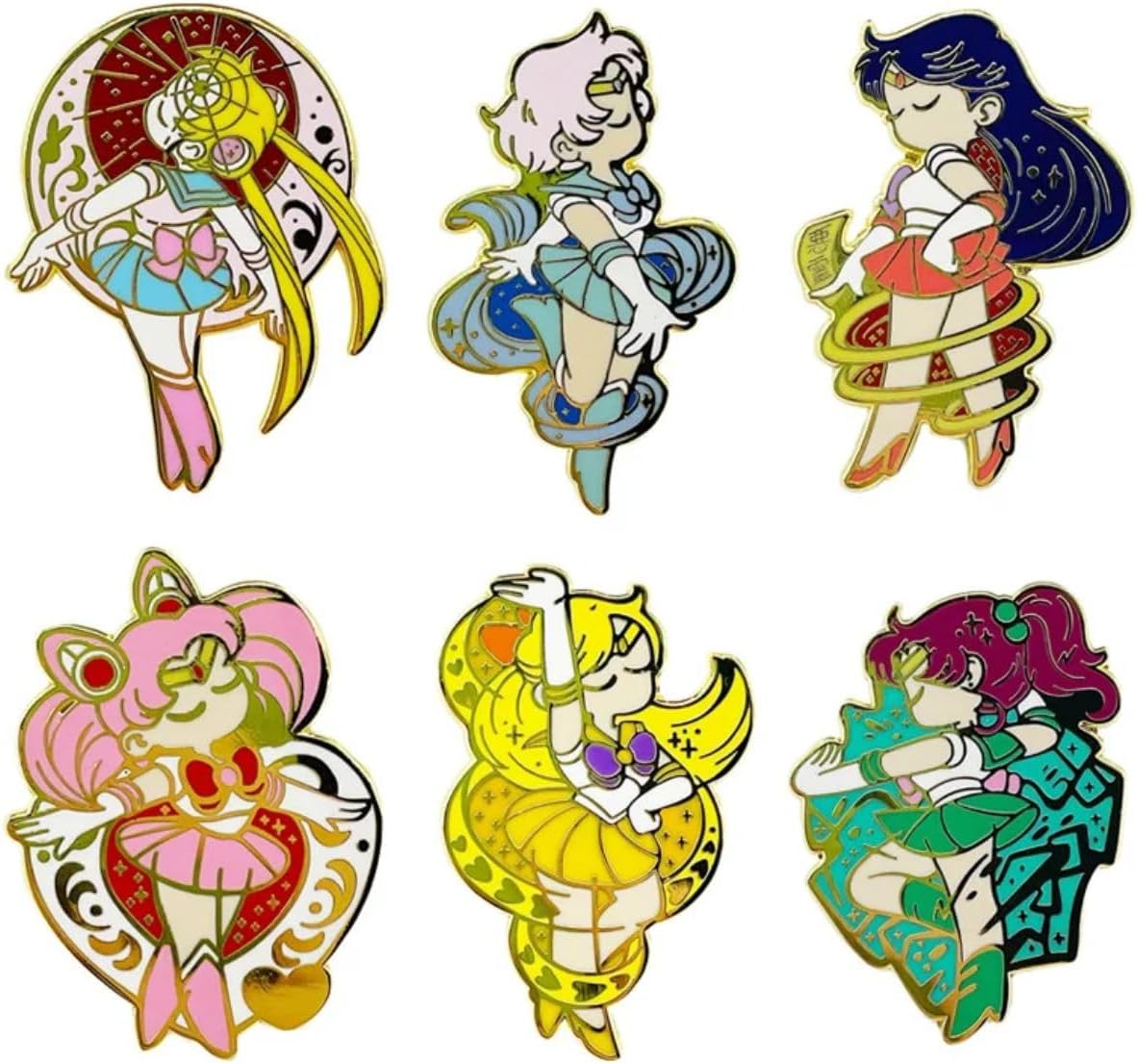 Amazon.com: Sailor Moon Lapel Pins, Anime Brooches and Pins, Set of 6 ...