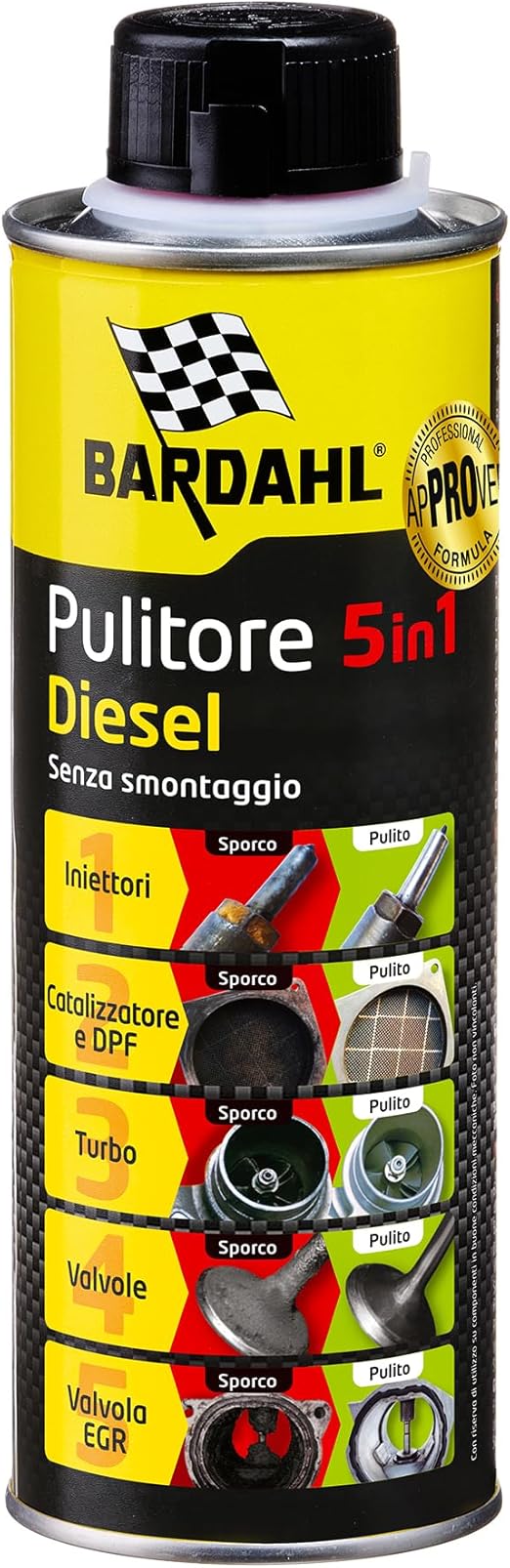 Bardahl - Pulitore 5 in 1 Diesel, Additivo Multifunzionale per la ...