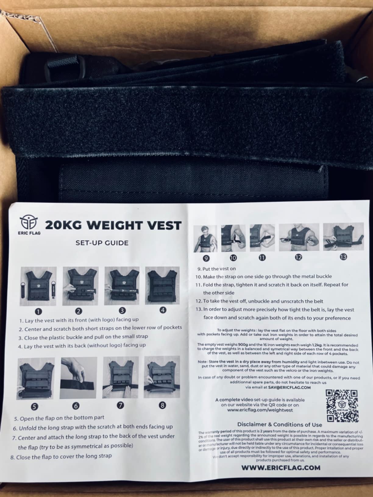 Eric Flag - regulowana kamizelka kulturystyczna 10kg lub 20 kg ...