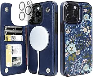 Amazon.com: uCOLOR for iPhone 15 Pro Max 6.7" Wallet Case Magsafe with Card Holder Slot ...