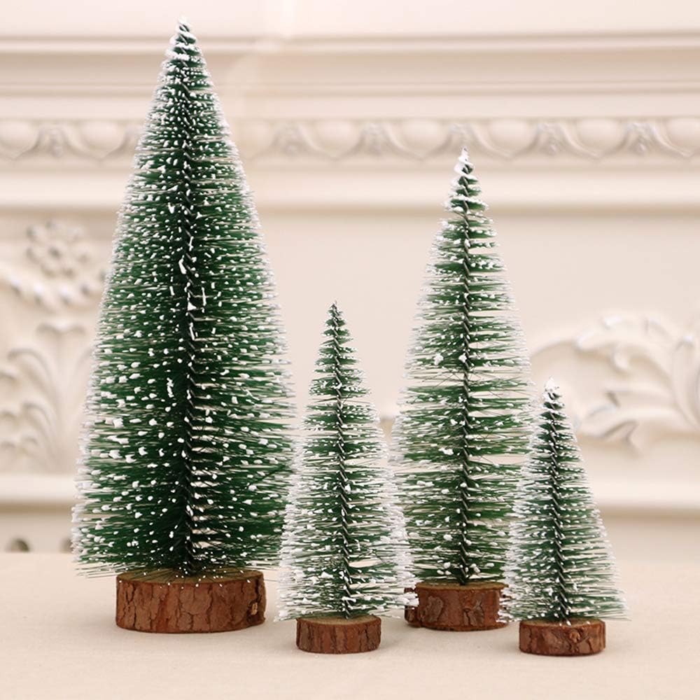Mini Christmas Tree 8 Pcs Snow Frost Sisal Trees Desktop Mini Pine Tree ...