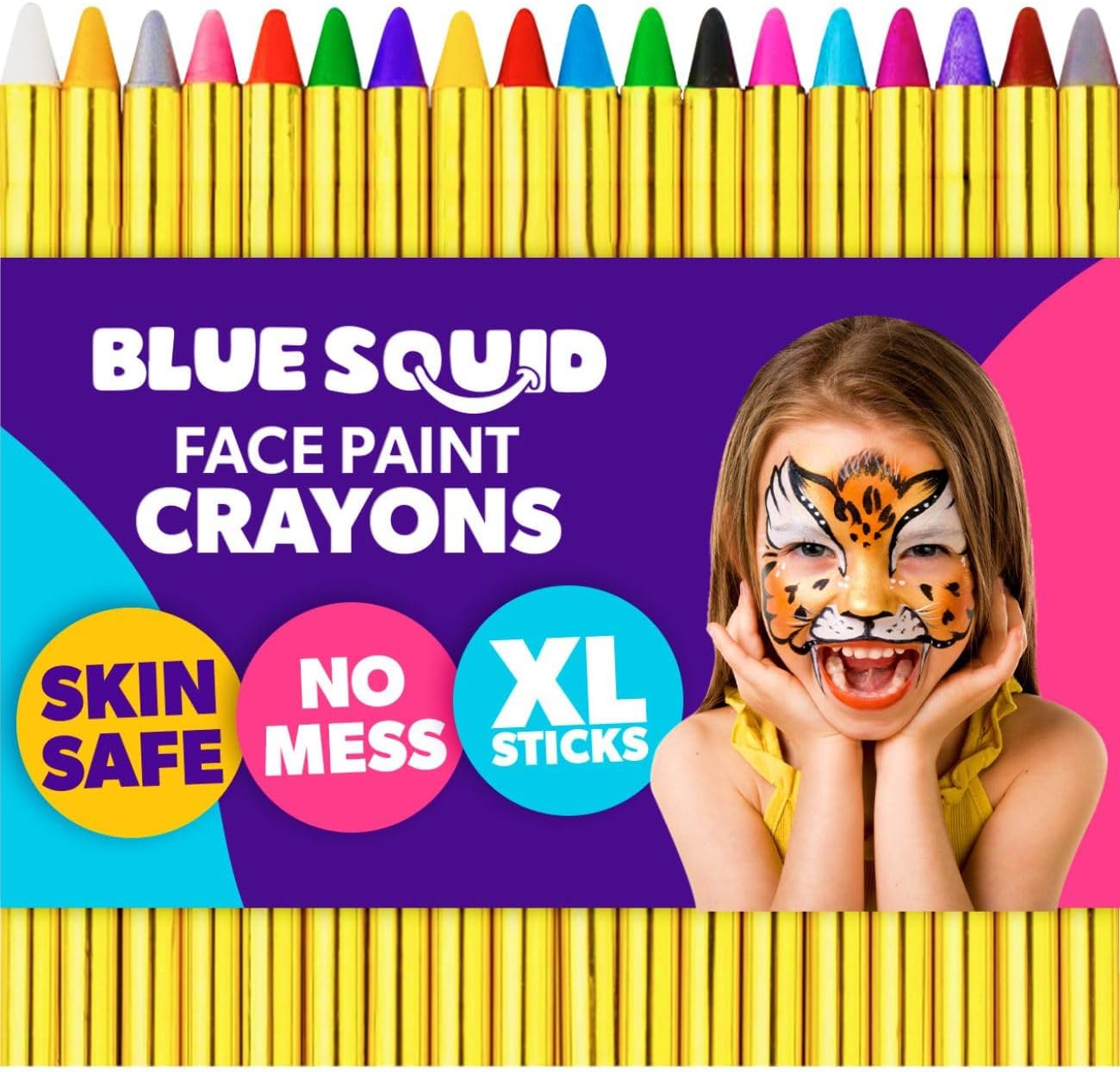 Amazon.com: Blue Squid Face Painting Kit for Kids – 18 Colors Ultimate ...