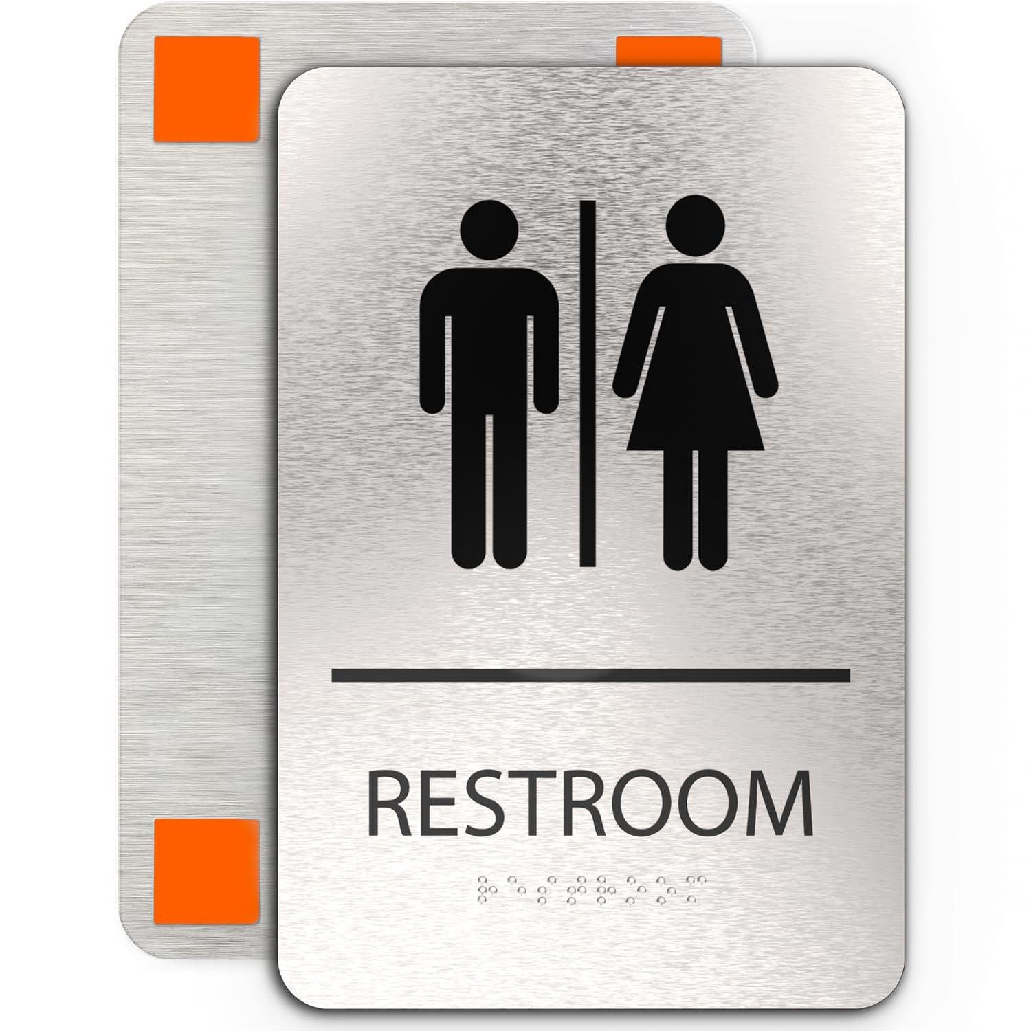 Amazon.com: ADASigns Unisex Restroom Sign – 6" x 9" Durable Brushed ...