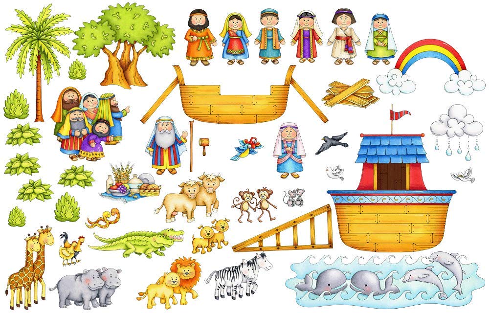 Amazon.com: Noah's Ark Deluxe Felt Set for Bible Flannel Board Stories ...