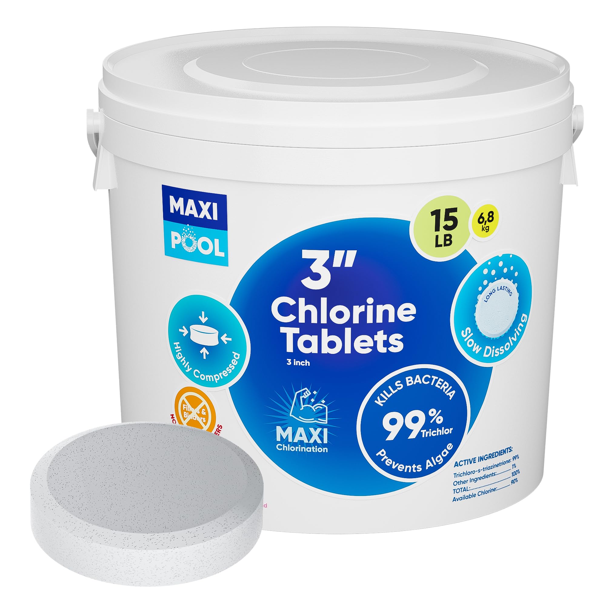 Amazon.com : MAXI POOL 3 Inch Stabilized Pool Chlorine Tablets - Best ...